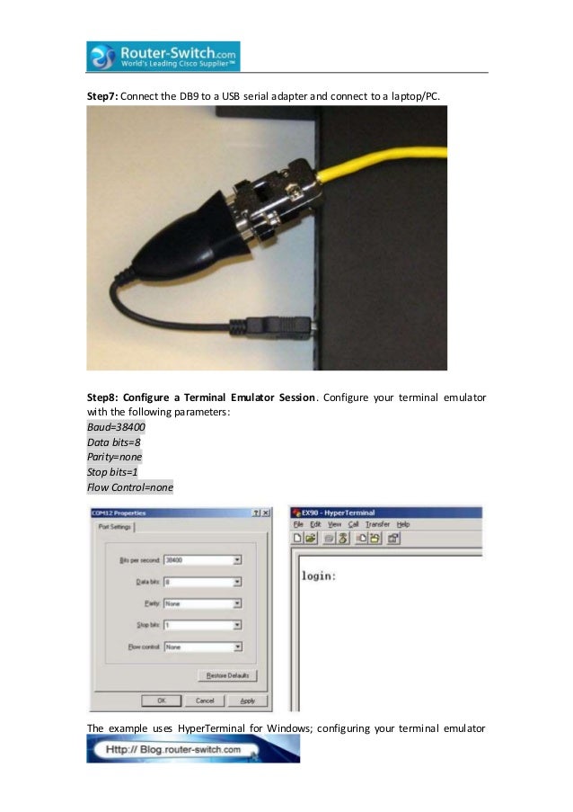Creating a console cable & making a console connection
