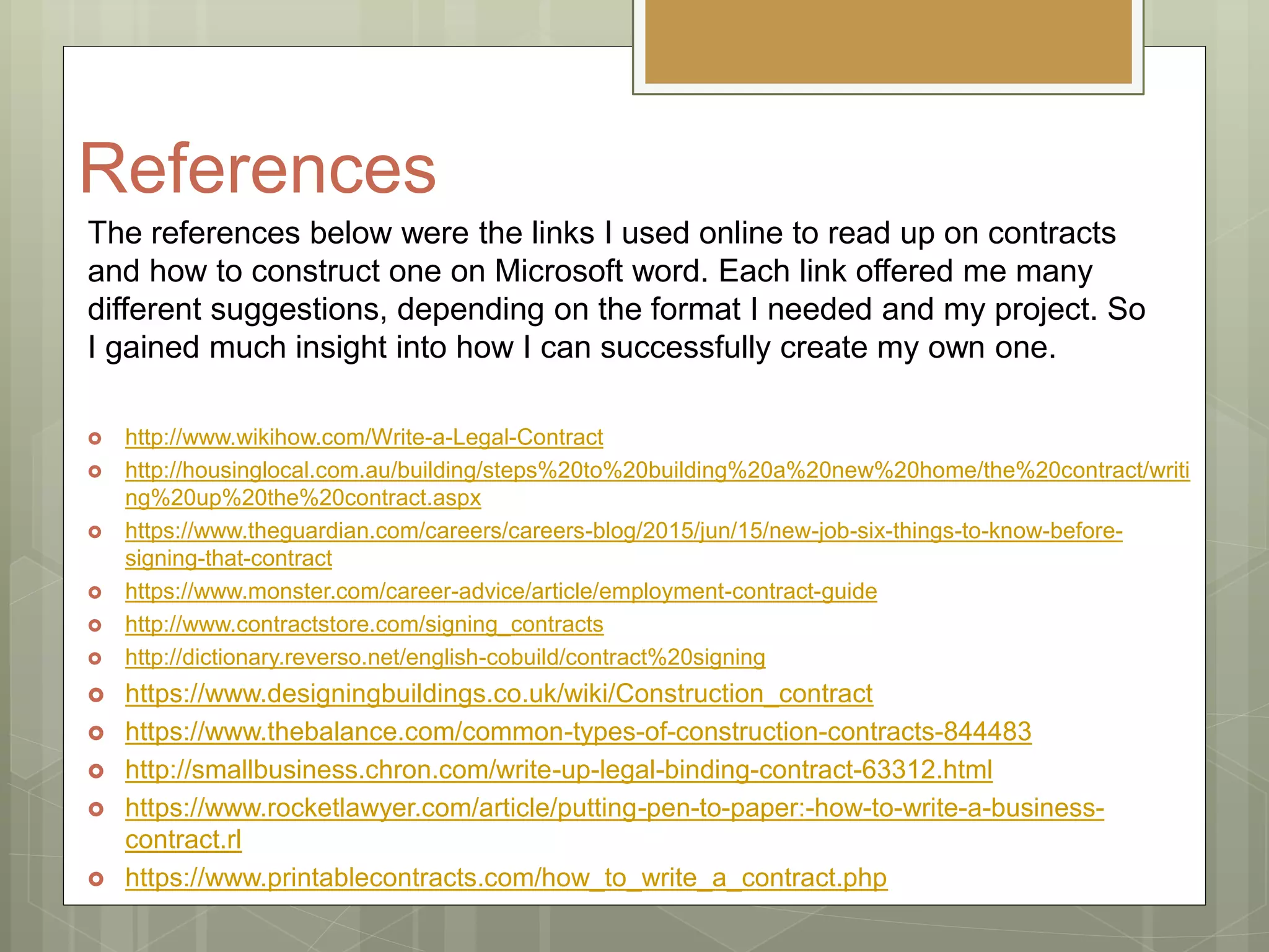 Creating a contract | PPT