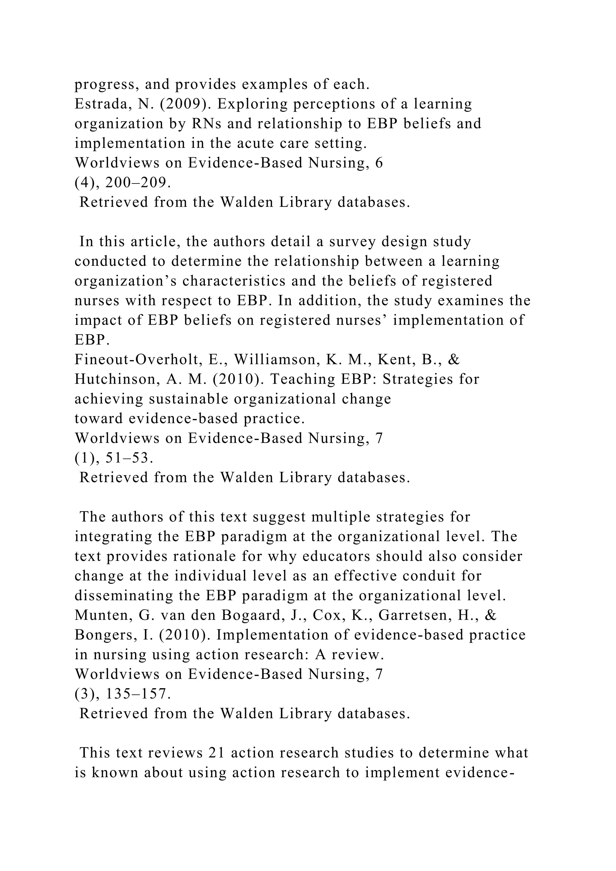 Creating a Culture of Evidence-Based PracticeAn abundance of e.docx