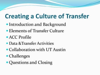 Creating a Culture of Transfer | PDF