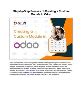 Step-by-Step Guide of Creating a Custom Module in Odoo | PDF