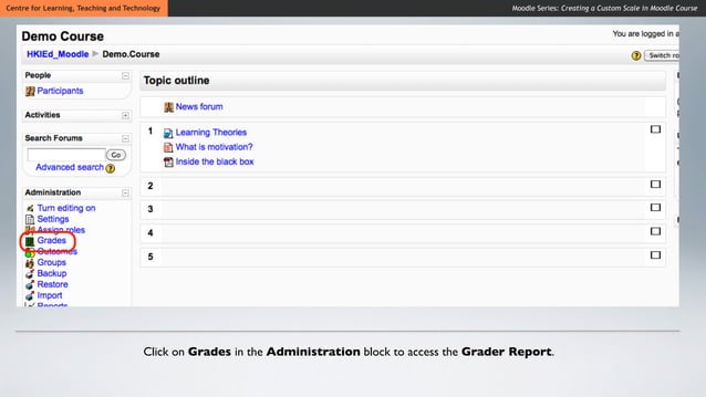 Creating a custom scale in moodle course | PPT
