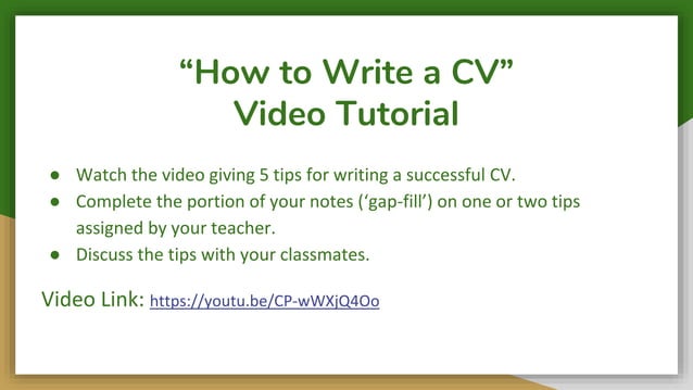 Creating a CV | PPT