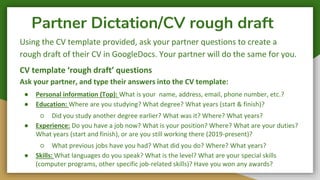 Creating a CV | PPTX