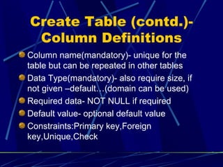 Creating a database | PPT