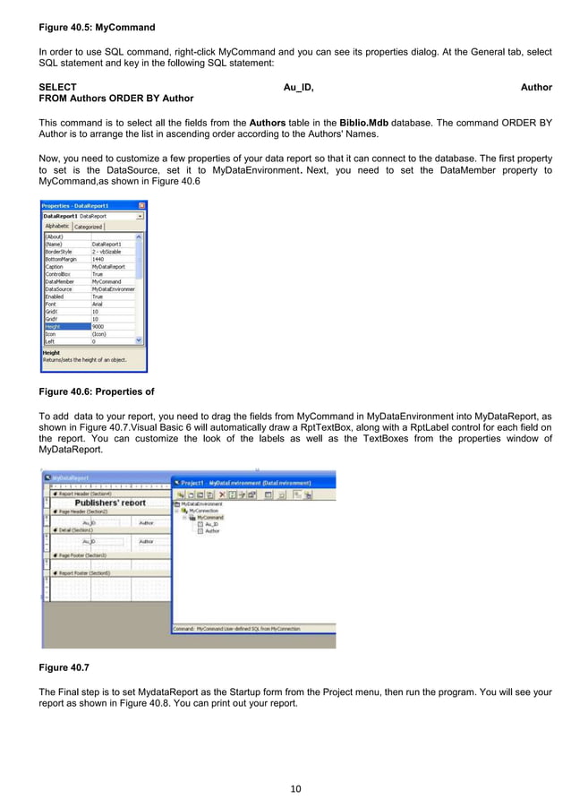 Creating a data report in visual basic 6 | DOCX | Desktop Publishing | Computer Software and ...