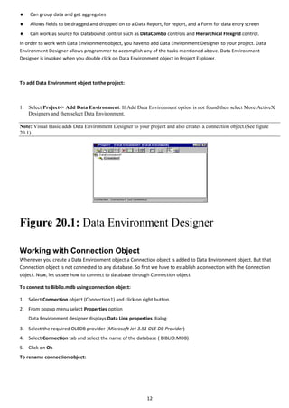 Creating a data report in visual basic 6 | DOCX