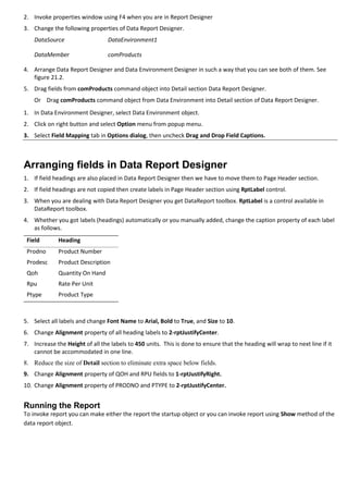 Creating a data report in visual basic 6 | DOCX