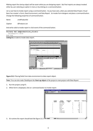 Creating a data report in visual basic 6 | DOCX | Desktop Publishing | Computer Software and ...