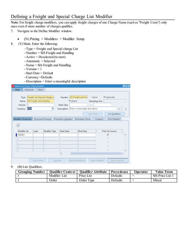 Oracle Advanced Pricing (Creating a discount modifier using qualifiers ...