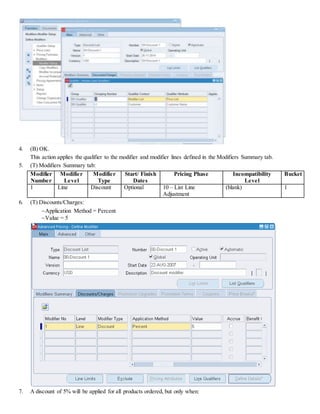Oracle Advanced Pricing (Creating a discount modifier using qualifiers ...