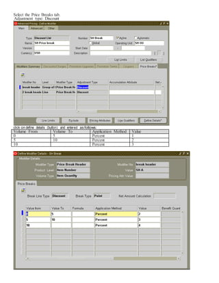 Oracle Advanced Pricing (Creating a discount modifier using qualifiers ...