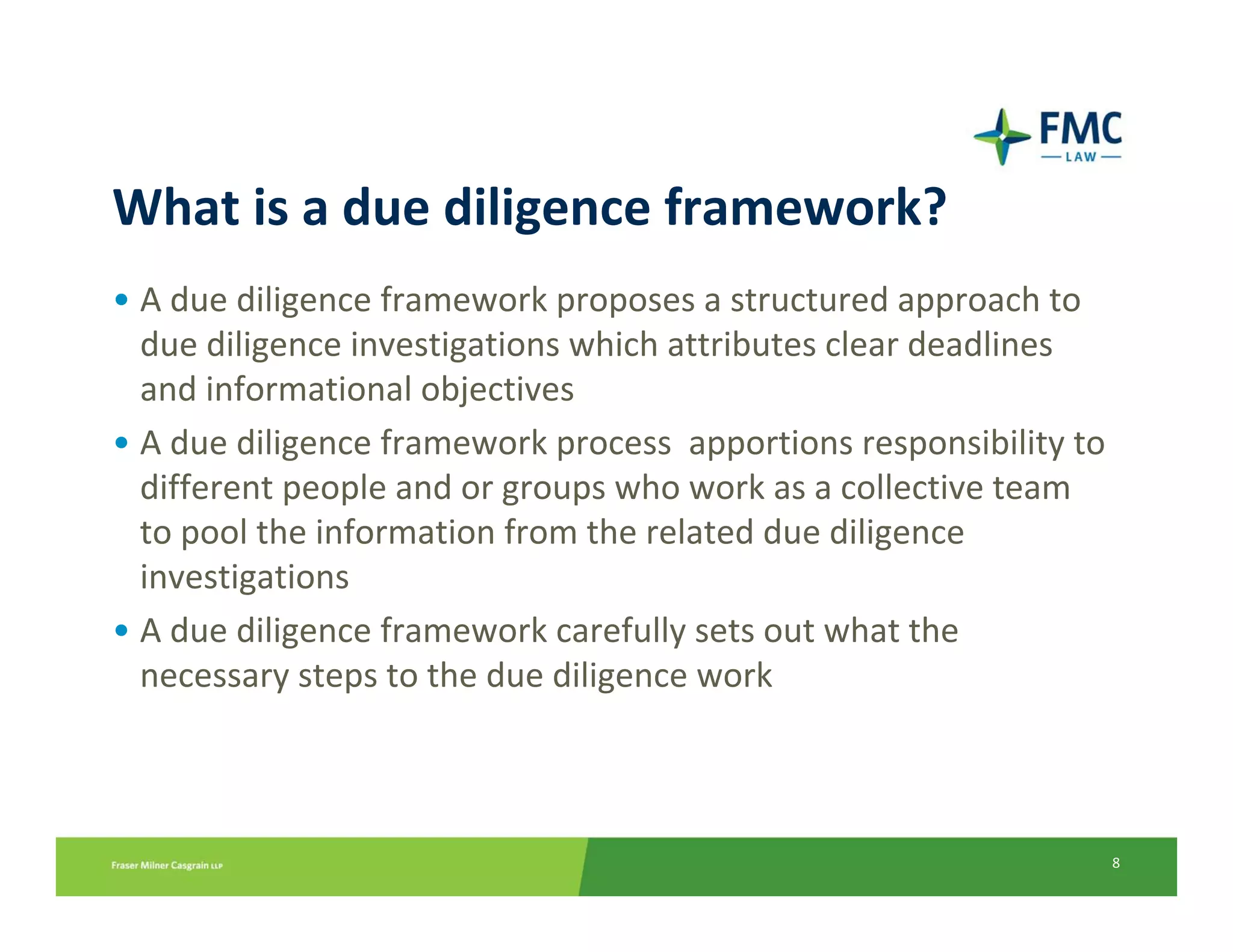 Creating A Due Diligence Framework | PDF