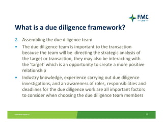 Creating A Due Diligence Framework | PDF