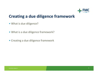 Creating A Due Diligence Framework | PDF