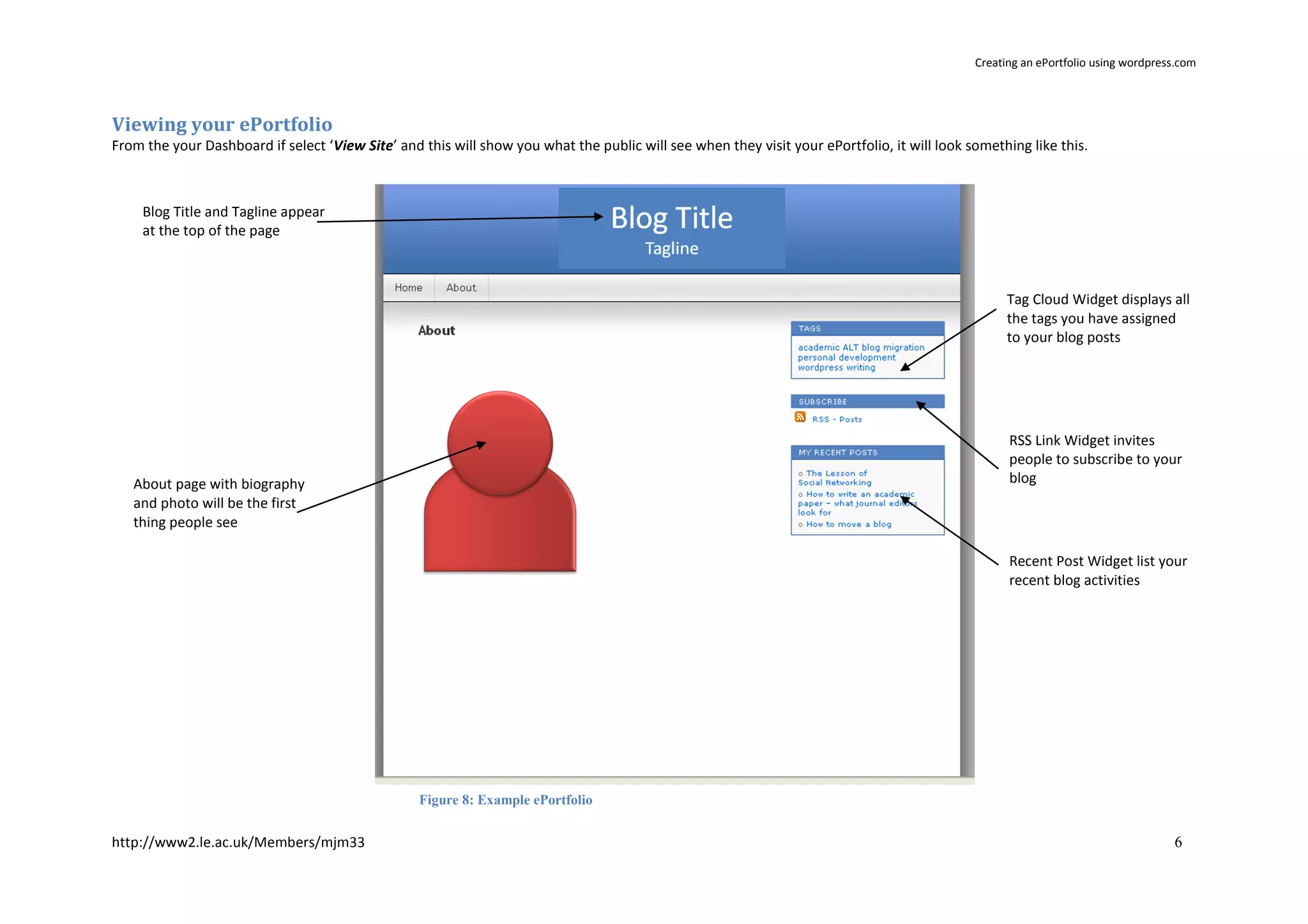 Creating a e portfolio using wordpress | PDF