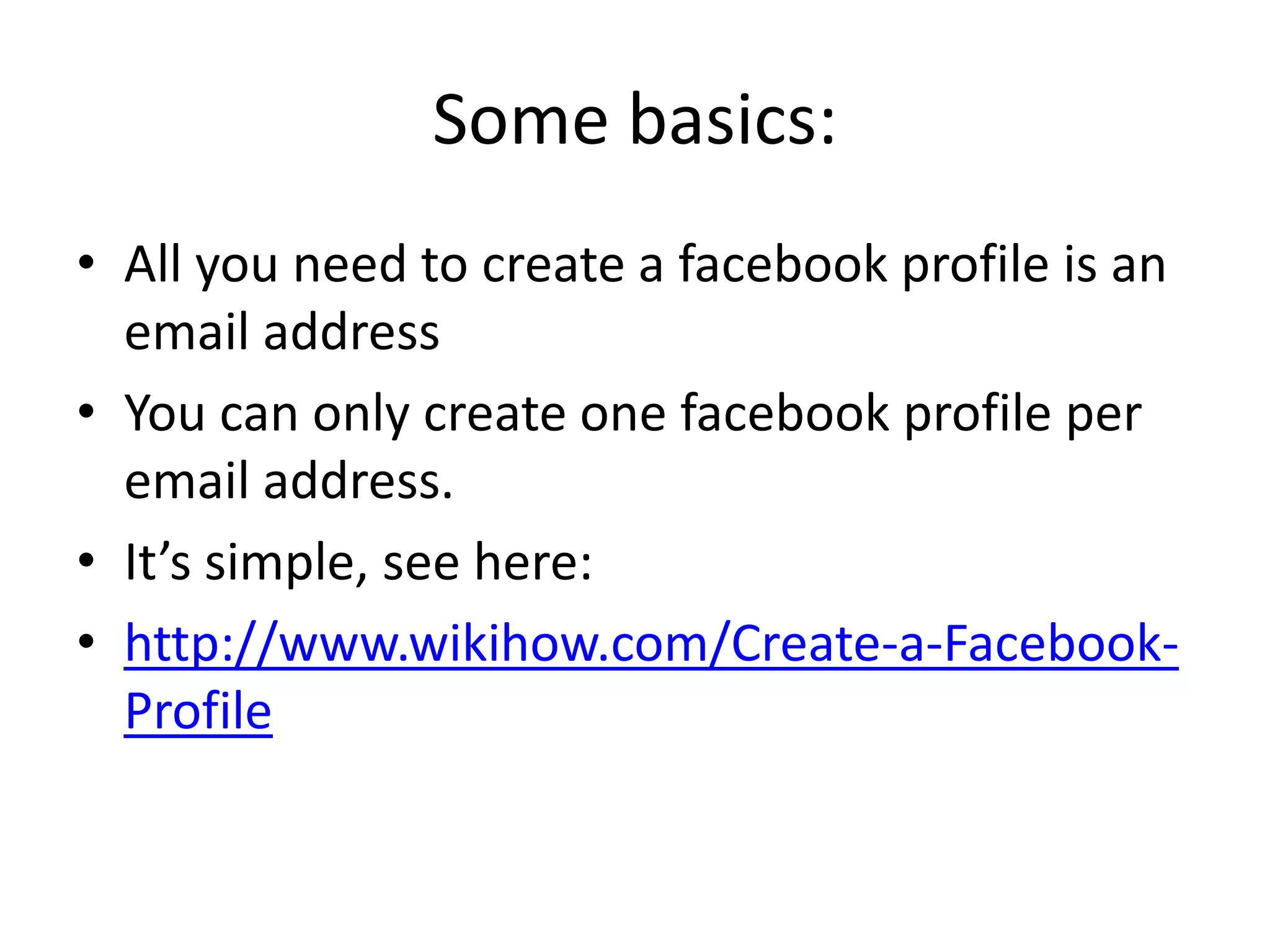 Creating a facebook user profile | PPTX