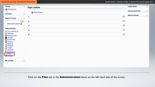 Creating a folder in a course files and grouping files | PDF ...