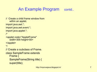 Creating a frame within an applet | PPT
