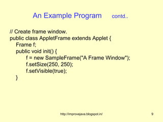 Creating a frame within an applet | PPT