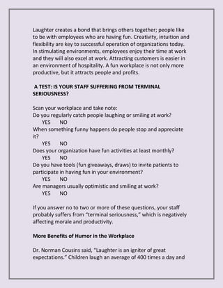 Creating a fun workplace | PDF