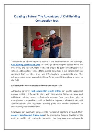 Creating a Future The Advantages of Civil Building Construction Jobs.pdf