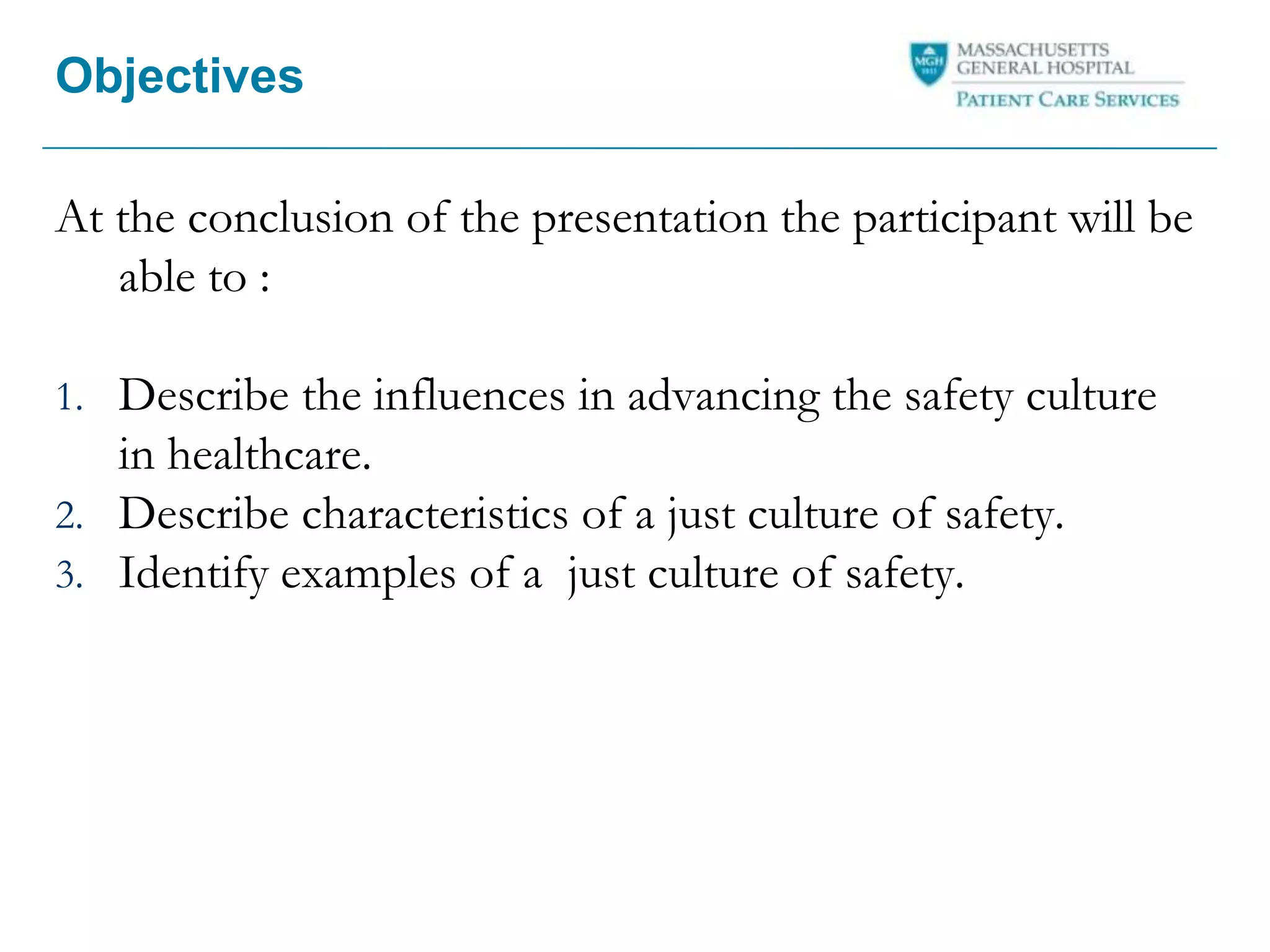 Creating a Just Culture of Safety | PPTX