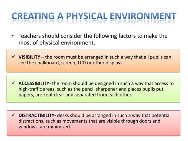 Creating a learning n physical environment farhanah | PPTX | Education