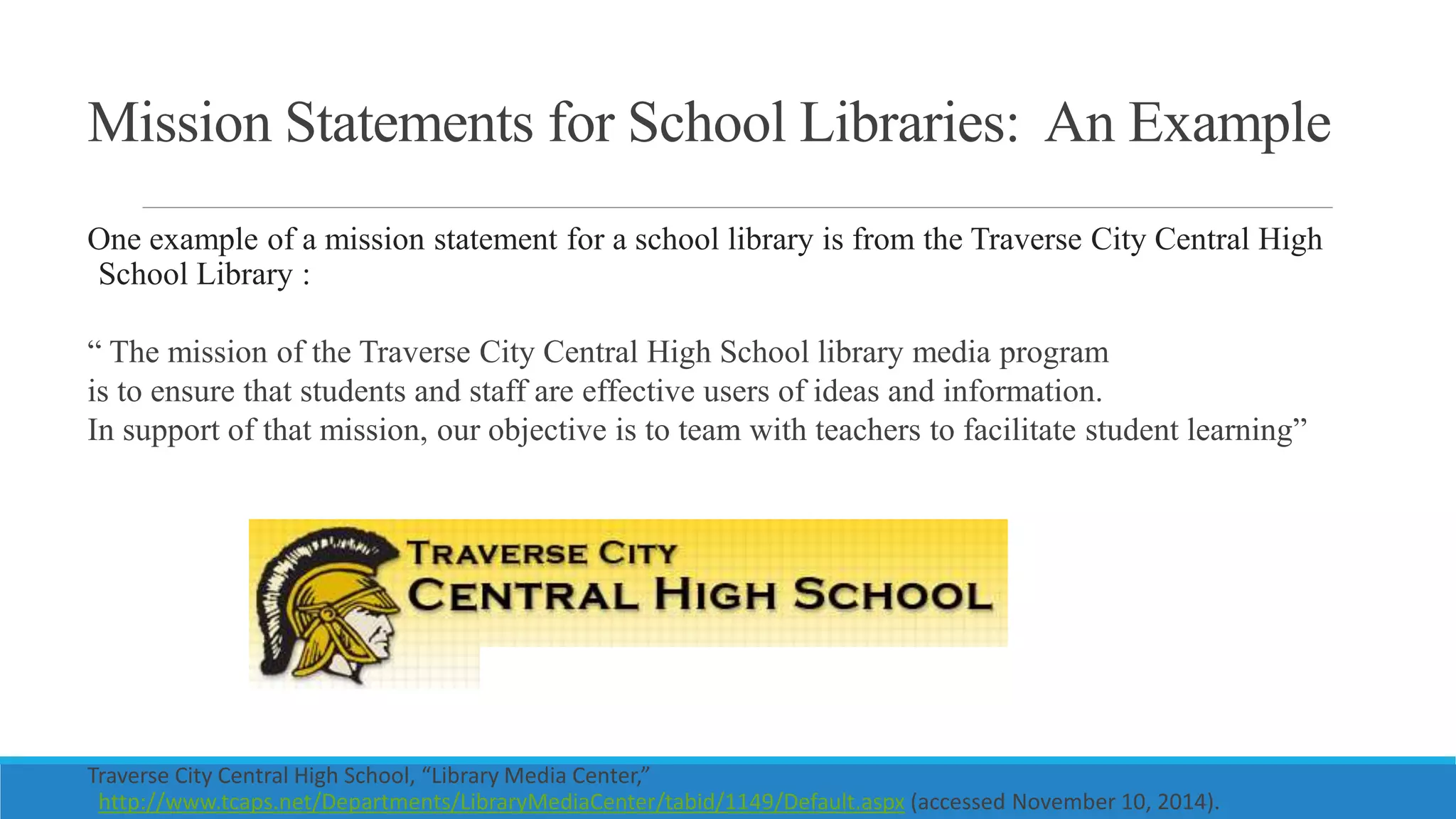 Creating a library mission statement | PPTX