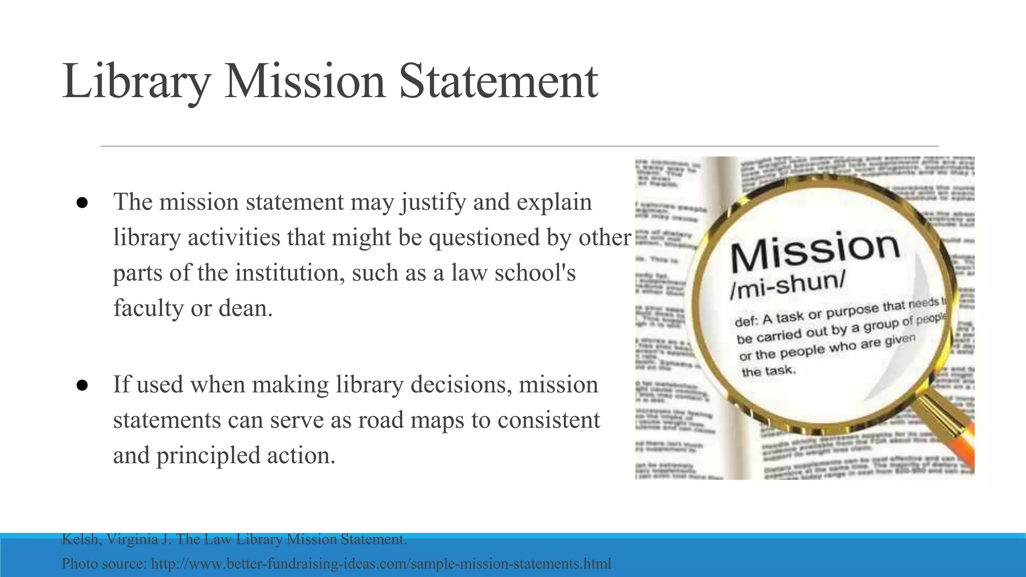 Creating a library mission statement | PPTX