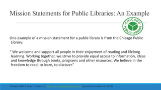 Creating a library mission statement | PPTX