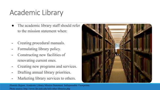 Creating a library mission statement | PPT