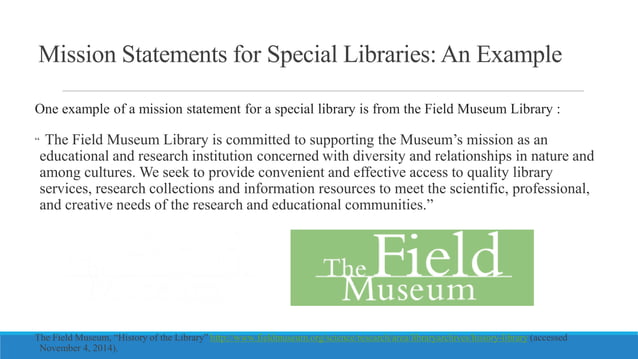 Creating a library mission statement | PPT