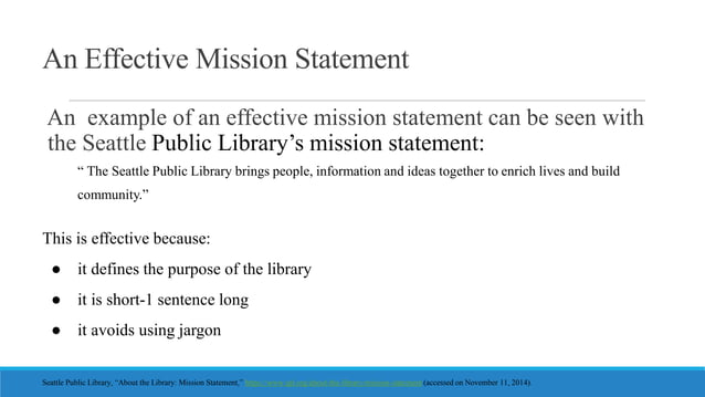 Creating a library mission statement | PPT