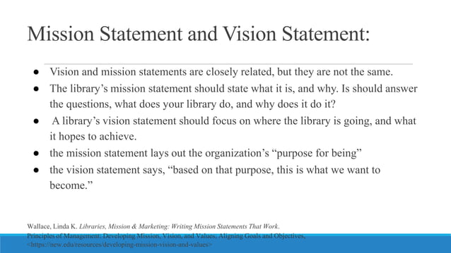 Creating a library mission statement | PPT