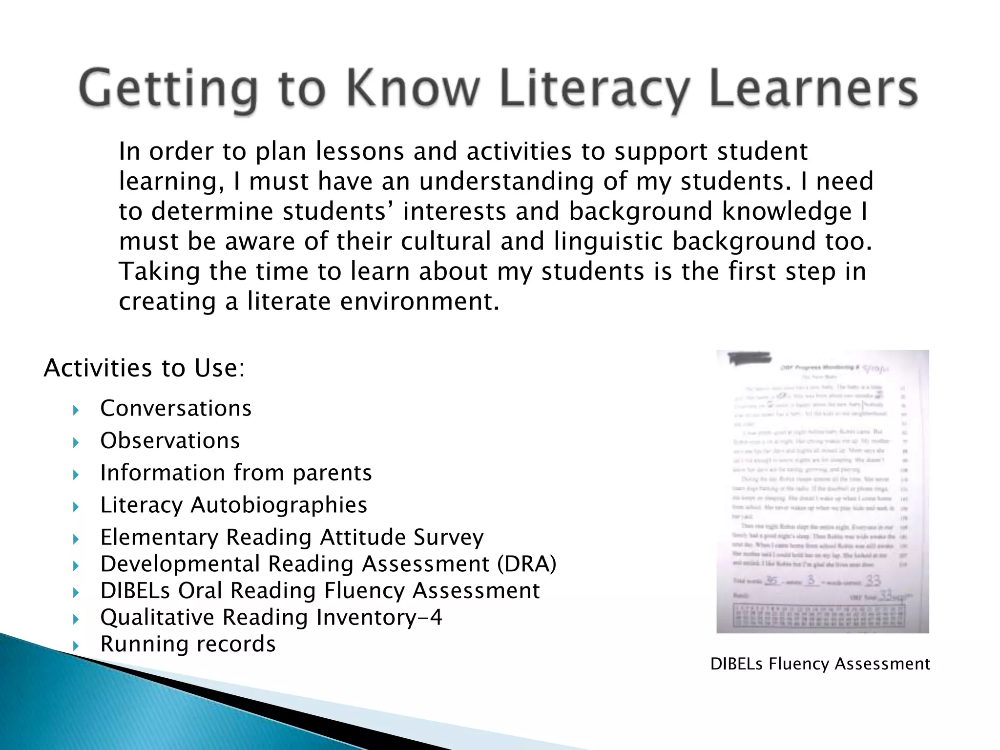 Creating a Literate Environment | PPT