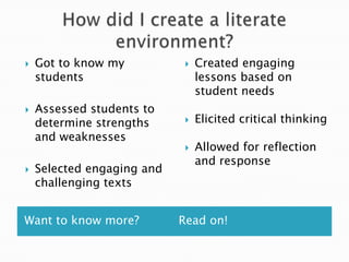 Creating a Literate Environment | PPT
