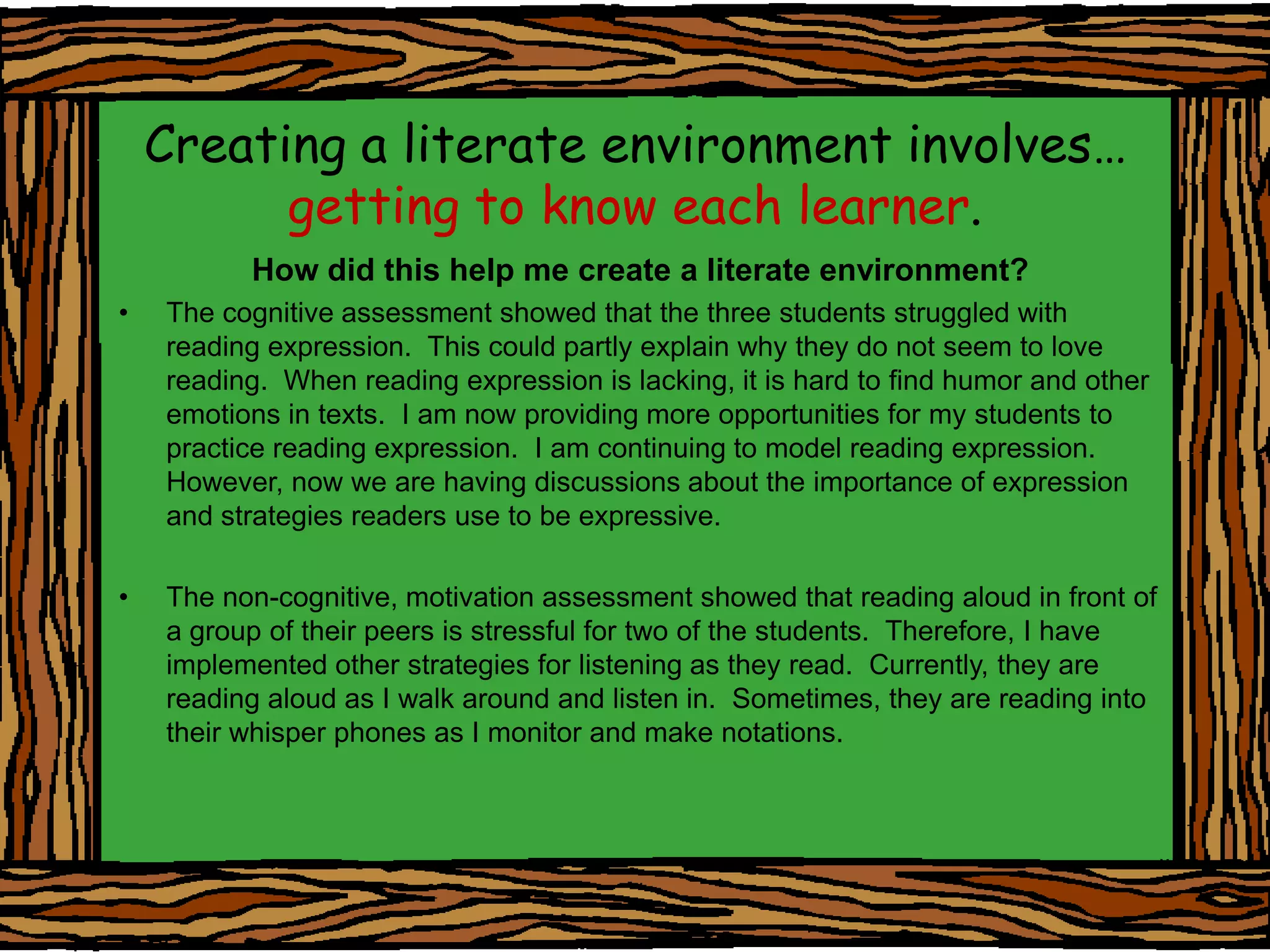 Creating a literate environment (presentation) | PPT