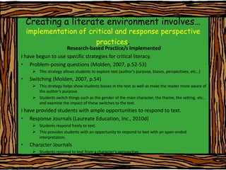 Creating a literate environment (presentation) | PPTX | Educational ...