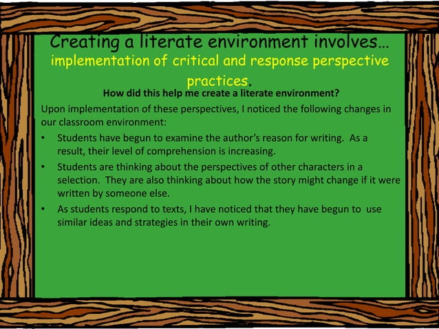 Creating a literate environment (presentation) | PPT