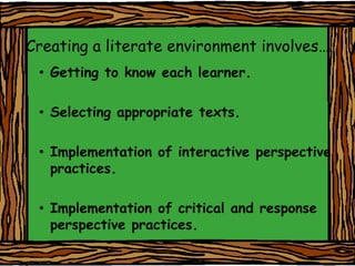 Creating a literate environment (presentation) | PPT