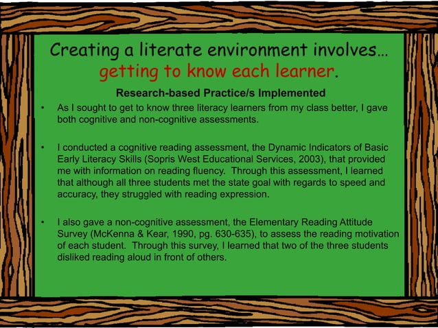 Creating a literate environment (presentation) | PPT