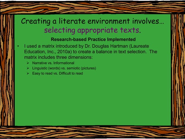 Creating a literate environment (presentation) | PPT