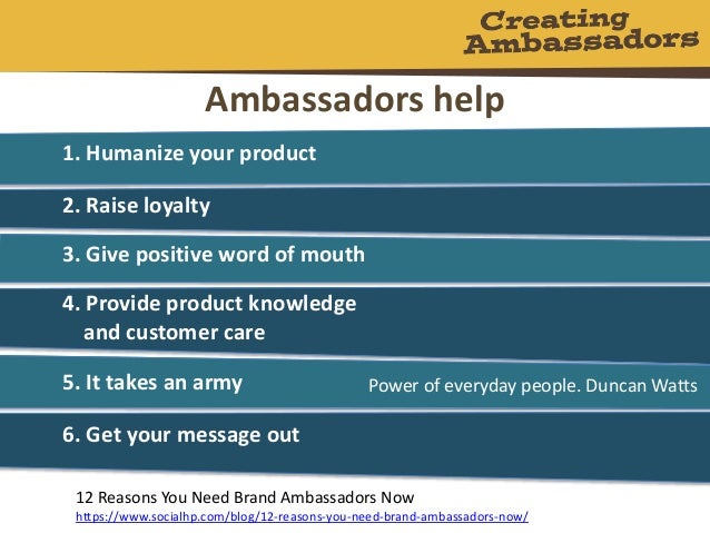 Creating Ambassadors