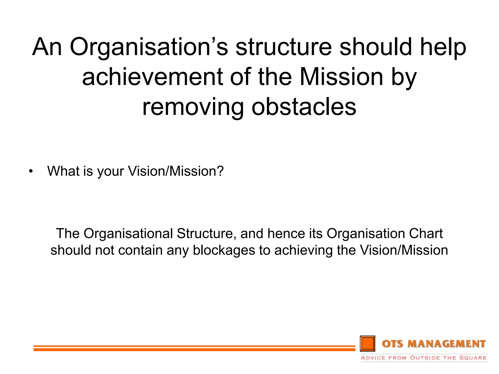 Creating A Mission Oriented Organisation Chart | PPTX