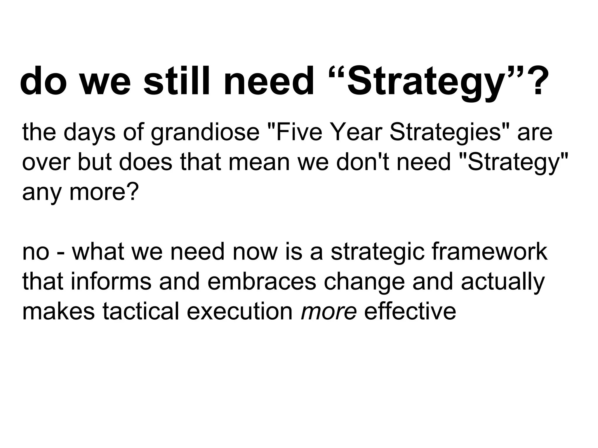 Creating a MOST (Mission Objective Strategy Tactics) strategic ...