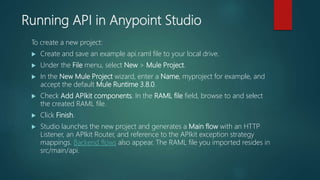 Creating a mule project with raml and api | PPT