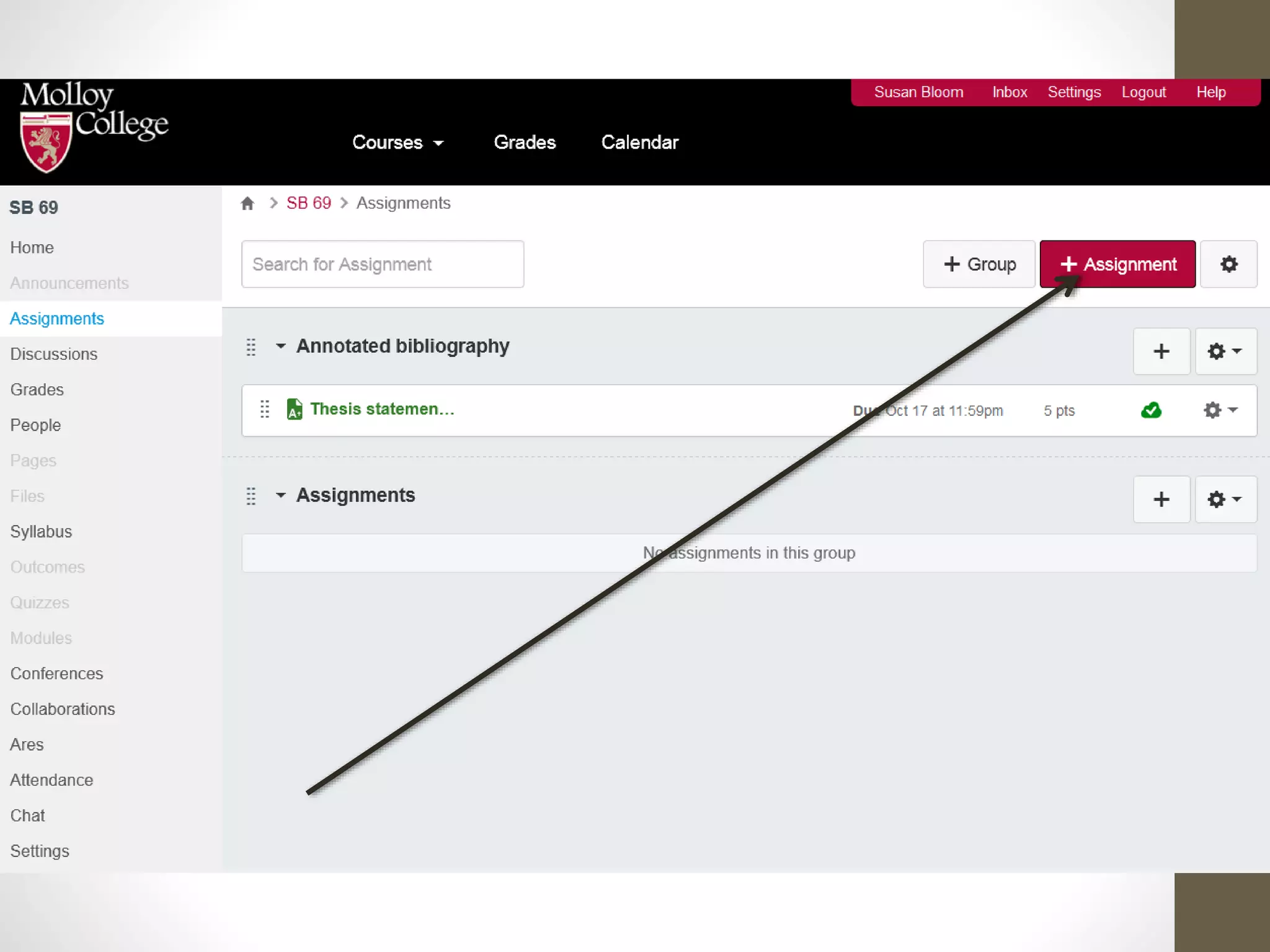 Creating an assignment in canvas | PPTX