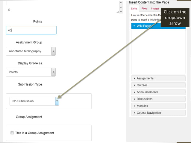 Creating an assignment in canvas | PPTX