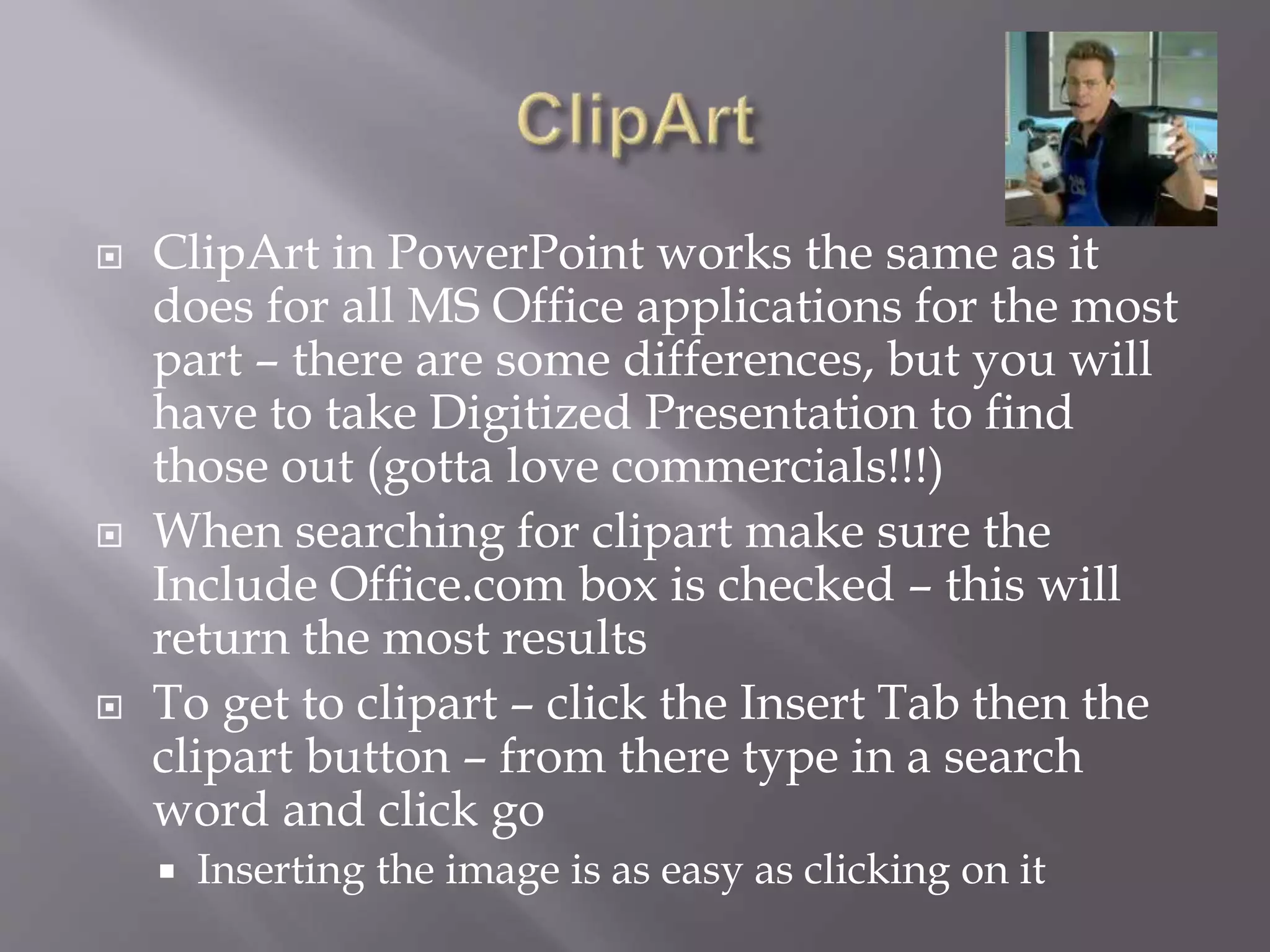 Creating and editing a presentation with clipart 2 | PPT
